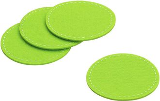 KELA Kela 11824 Glas-Untersetzer Alia rund 4-teilig aus Filz in grün, 4 Einheiten