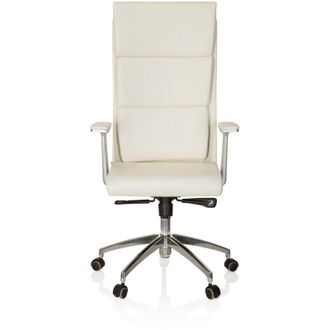 hjh OFFICE [GEBRAUCHT] B-Ware Hjh Office B&uuml;rostuhl Chefsessel Monza 20 Leder Elfenbein Sessel M&ouml;bel Stuhl