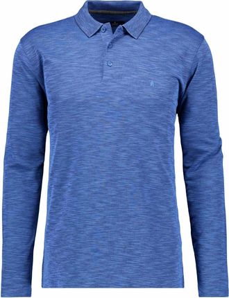 Ragman Herren Softknitpolo Flammdesign, Langarm Blau-Melange-765, XXL