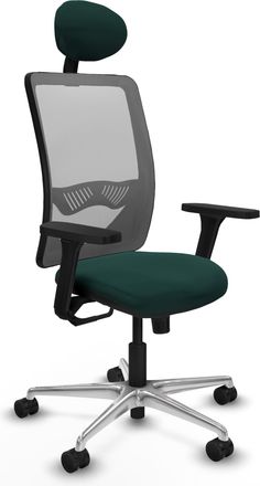 Piqueras y Crespo B&uuml;rostuhl Zulema mit 3D-Armlehnen und festem Kopfteil, ausgestattet mit Sincro 3 Positionen und Schneideschaum, mit Rollen von 65 mm, Nylon, Grau/Flas