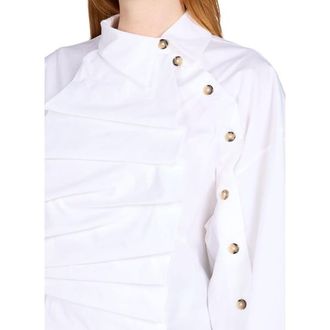 A.W.A.K.E. Chemise &agrave; volants en coton m&eacute;lang&eacute;