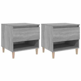 vidaXL Tables de chevet 2 pcs Sonoma gris 50x46x50cm Bois ding&eacute;nierie