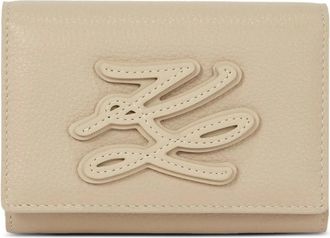 Karl Lagerfeld Femme, Accessoires, Beige, Taille: ONE Size Logo Relieve Zip Metal Wallet