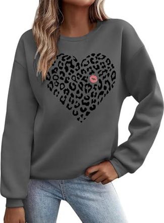 Generic Sweatshirts pour femmes UK sweatshirts pour femme imprim&eacute; graphique haut surdimensionn&eacute; col rond manches longues automne hiver d&eacute;contract&eacute; confortable