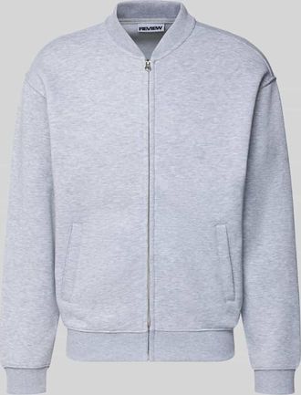Review Gezippte Sweatjacke mit College-Kragen
