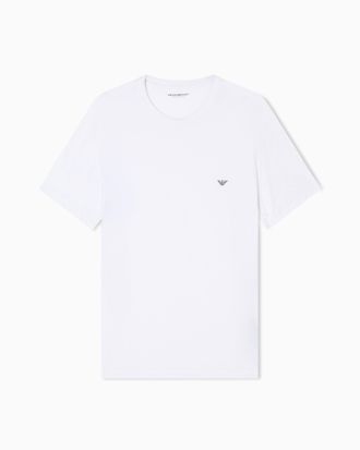 Emporio Armani Herren-T-Shirt, weiches Modal, Rundhalsausschnitt, Wei&szlig;, Gr&ouml;&szlig;e M, wei&szlig;, M