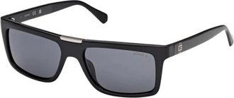 Guess Homme, Accessoires, Noir, Taille: 56 MM Rectangle Lunettes de soleil