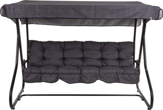 Patio Hollywoodschaukel 3 Sitzer mit Liegefunktion Milano bis 300kg Hollywoodschaukel Auflagen Sonnendach anthrazit