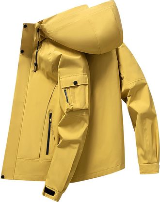 Generic Softshelljacke f&uuml;r Herren, Windbreaker Herren Leicht Winterjacke Leicht &Uuml;bergangsjacke Gro&szlig;e Gr&ouml;&szlig;en Regenjacke mit Taschen und Kapuze Outdoorjacke Win