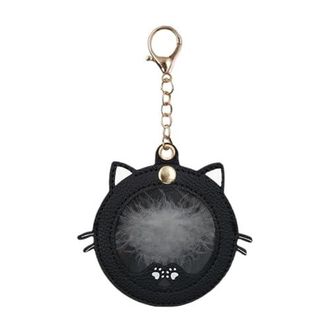 Generic Porte-cl&eacute;s en forme de t&ecirc;te de chat | Porte-cl&eacute;s cr&eacute;atif et mignon pour rangement de photos, sac &agrave; dos, portefeuille, Noir, Refer to description
