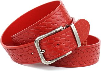 Anthoni Crown Unisex Damengürtel Gürtel, Rot, 95