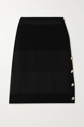 Proenza Schouler Rock Aus Chiffon Mit Zierkn&ouml;pfen - Schwarz