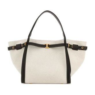 Tod's Femme, Sacs, Blanc, Taille: ONE Size T Timeless Small Shopping Bag