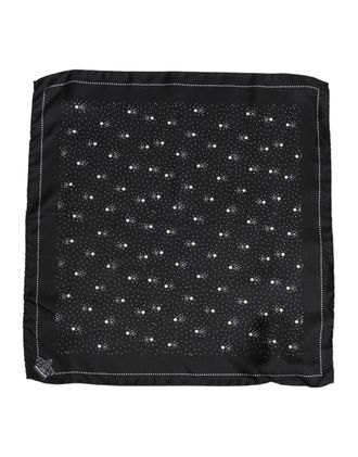 Dolce & Gabbana Black White Printed Square Men Foulard Scarf And Silk
