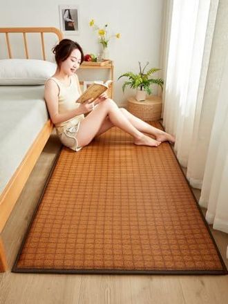 Generic Planche Bunkie en bambou - Support de lit pliable pour lit Queen & Double taille - Cordon en nylon de rechange pour sommier tapissier et matelas - 120