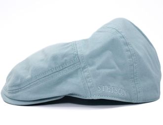 Stetson Paradise Cotton Schieberm&uuml;tze Flatcaps Baumwollcap (XL (60-61 cm) - leichtes blau)