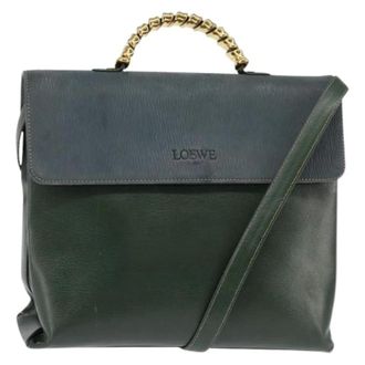 Loewe Sac &agrave; main en daim Pre-owned - Femme - Pre-owned - Vert - Taille: ONE Size