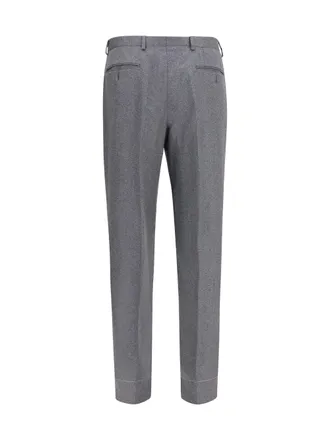 Brioni Mens Elba Trousers Silk, Cashmere And Linen Anthracite Wool Ovis Aries