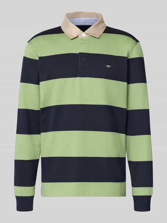 Fynch-Hatton Regular Fit Poloshirt mit Streifenmuster und Label-Stitching