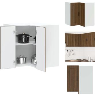 vidaXL K&uuml;chen-Eckh&auml;ngeschrank Porto Braun Eichen-Optik Holzwerkstoff - K&uuml;chen-Eckh&auml;ngeschrank - K&uuml;chen-Eckh&auml;ngeschr&auml;nke - Eckh&auml;ngeschrank F&uuml;r K&uuml;che - K&uuml;che