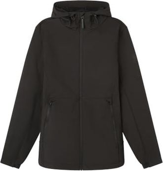 Springfield Softshell Technical Parka Water Resistant Polyester with Zip Up Pockets and Hoodie Capuche, Noir, L Homme