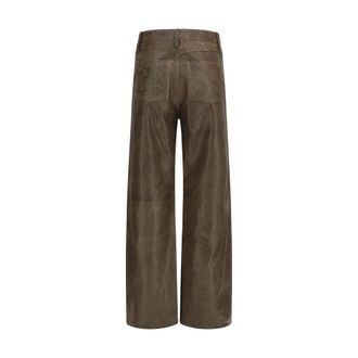 Golden Goose Womens Brown Leather Pants