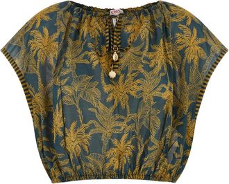 Eres Eres, Femme, Blouses et Chemises, Multicolore, Taille: 42 FR Crocodile Crop Top