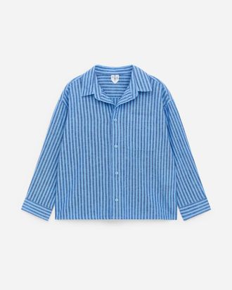 Arket Hemd Aus Leinen Und Baumwolle -Blau