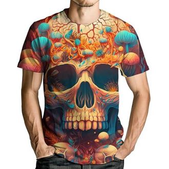 Generic T-shirt graphique pour homme T-shirt imprim&eacute; 3D pour hommes T-shirts amusants Top, Orange, 3XL
