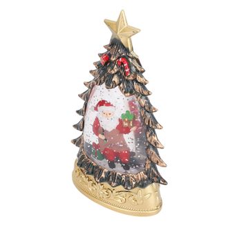 ZJchao Weihnachtsschneekugel, Kreative Weihnachtsmann-Schneekugel mit LED-Licht, Kamindekoration f&uuml;r Weihnachtsdekoration (S Gr&uuml;n)