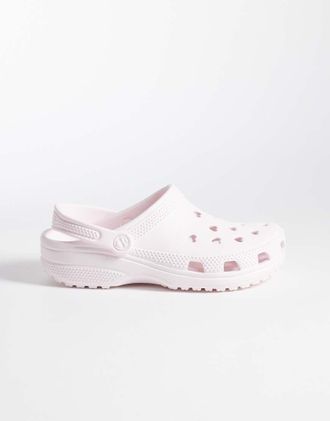 Crocs Classic - Clogs in Hellrosa mit herzf&ouml;rmigen L&ouml;chern