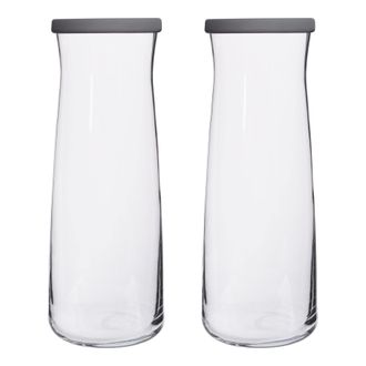 LAV Vera Glas Carafes - 1,2 L - Grauer Deckel - Pack Von 2