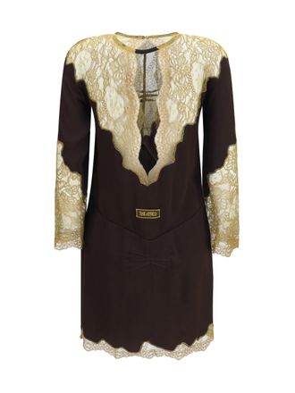 The Attico Womens Lace Mini Dress 997 Acetate; Viscose