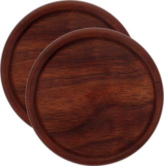 Pretyzoom 2st&uuml;cke Holzuntersetzer Runde Form F&uuml;r Tassen Und Getr&auml;nkebecher W&auml;rmeisolierung rutschfeste Unterseite Einfach Zu Reinigen Holzmaterial Minimalistisc