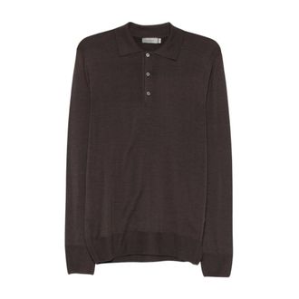 Canali Homme, Tops, Brun, Taille: L Polo en laine Travel