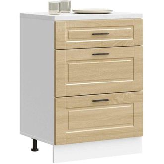 vidaXL Vidaxl - Armoire de cuisine Porto ch&ecirc;ne sonoma bois ding&eacute;nierie