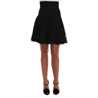 Dolce & Gabbana Eleganter Blumen Spitze A-Linie Rock - - Skirts - Damen - Schwarzk - 2XS