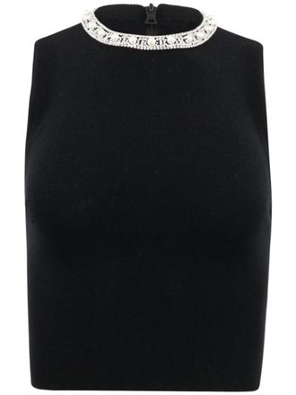 Alice & Olivia haut Amity &agrave; d&eacute;tails de perles - Noir