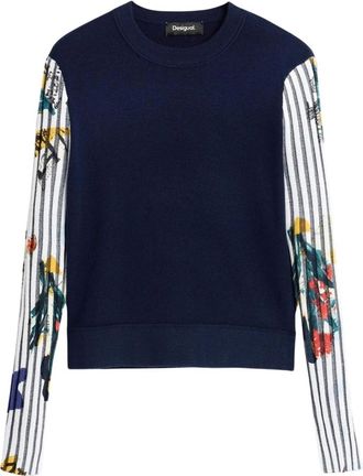 Desigual Femme, Pulls, Bleu, Taille: 42 FR Jers Marino Sweater