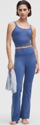 lululemon Pantalon Groove &eacute;vas&eacute; taille haute en Nulu Court pour Femmes - Bleu - Taille 10