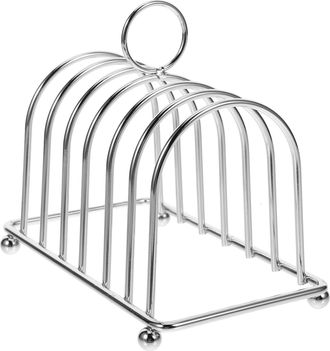 Artibetter Metall Toasthalter mit Boden f&uuml;r 6 Toastscheiben Wiederverwendbarer Tisch Toastst&auml;nder Eleganter Brotst&auml;nder f&uuml;r Fr&uuml;hst&uuml;ck Geburtstage und Festliche A