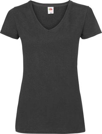 Fruit Of The Loom Damen T-Shirt Valueweight V-Neck T Lady-Fit 61-398-0, Farbe:schwarz, Gr&ouml;&szlig;e:2XL