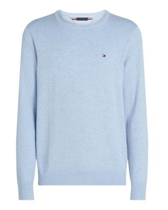 Tommy Hilfiger Leichter Pullover aus Baumwolle mit kleinem Flag-Aufn&auml;her in