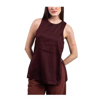 Ecoalf Ecoalf, Femme, Blouses et Chemises, Brun, Taille: 40 FR Tunique D&eacute;contract&eacute;e en Lin