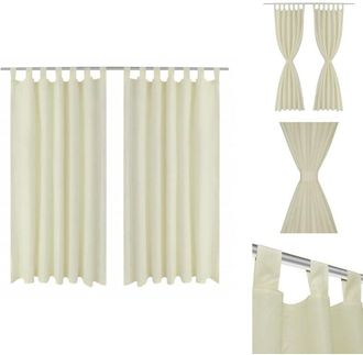vidaXL Vorhänge & Gardinen - Vorhänge Gardinen aus Satin 2-teilig 140 x 225 cm Creme - Creme
