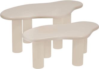 Atmosphera Lot de 2 Tables Basses Gigognes Olao 100cm Ivoire