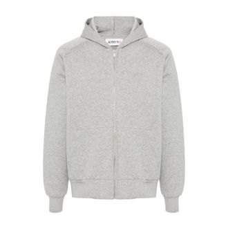 Autry Heather Grey Zip-Through Hoodie - - Sweatshirts & Hoodies - Herren - Grau - L