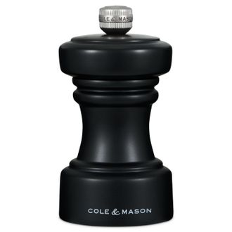 Cole & Mason Hoxton H233061 Pfefferm&uuml;hle aus schwarzem Holz, Pr&auml;zisions+Carbon-Mechanismus, kompakte Pfefferm&uuml;hle mit verstellbarem Mahlwerk, Buchenholz, 104 mm, G