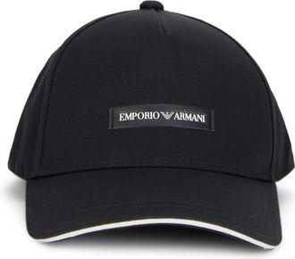 Emporio Armani Canvas Baseball Cap mit Patch - - Accessories - Herren - Schwarzk - ONE SIZE