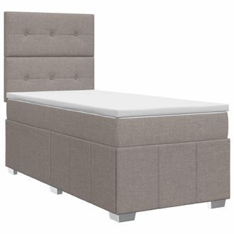 vidaXL Letto Box Spring Con Materasso Tortora 90 X 200 Cm Tessuto Vidaxl